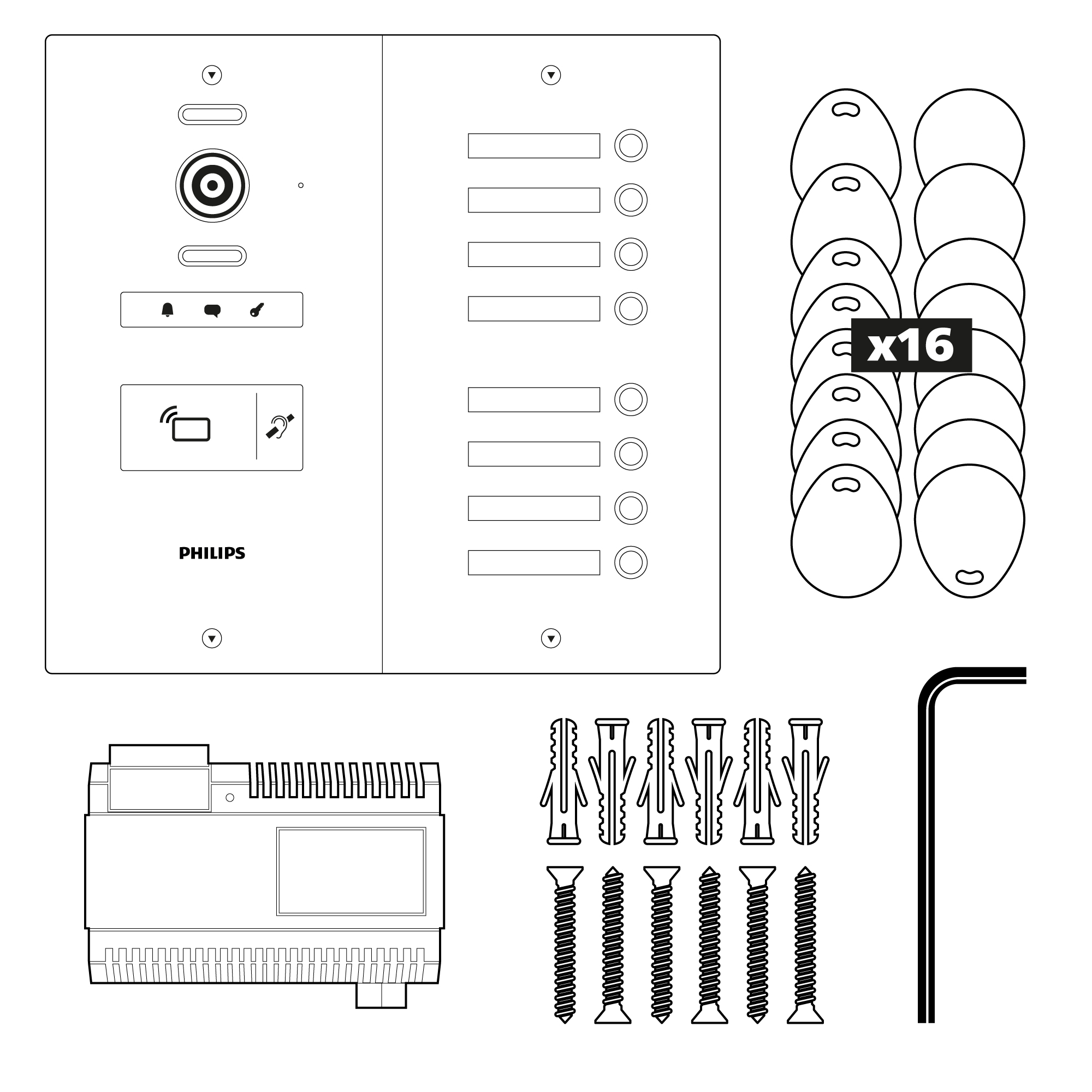 Platine de rue pro 8 noms - WelcomeHive 2 - Philips - 531063 - Avidsen.com